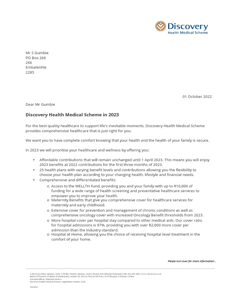 Contribution Increase Letter For Discovery | PDF | Hospital | Health Care