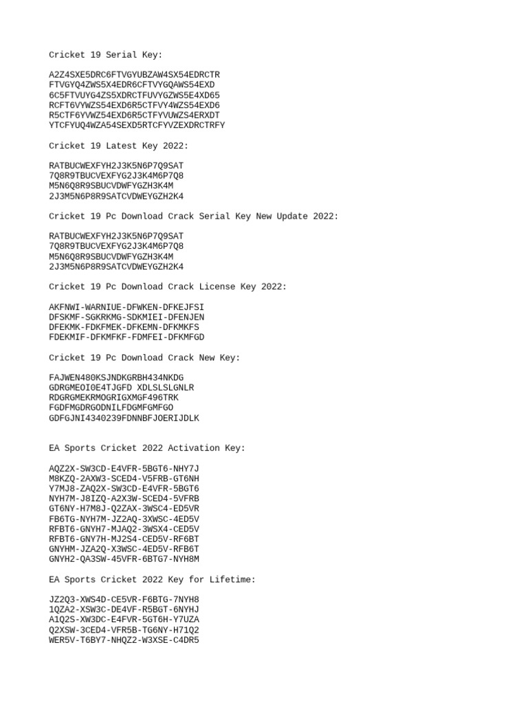 Cricket 19 Serial Key | PDF