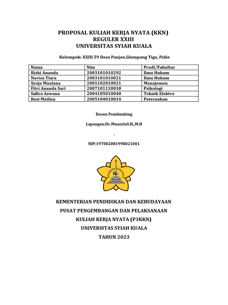 Matrik PROGJA KKN Kelompok XXIII 59 | PDF