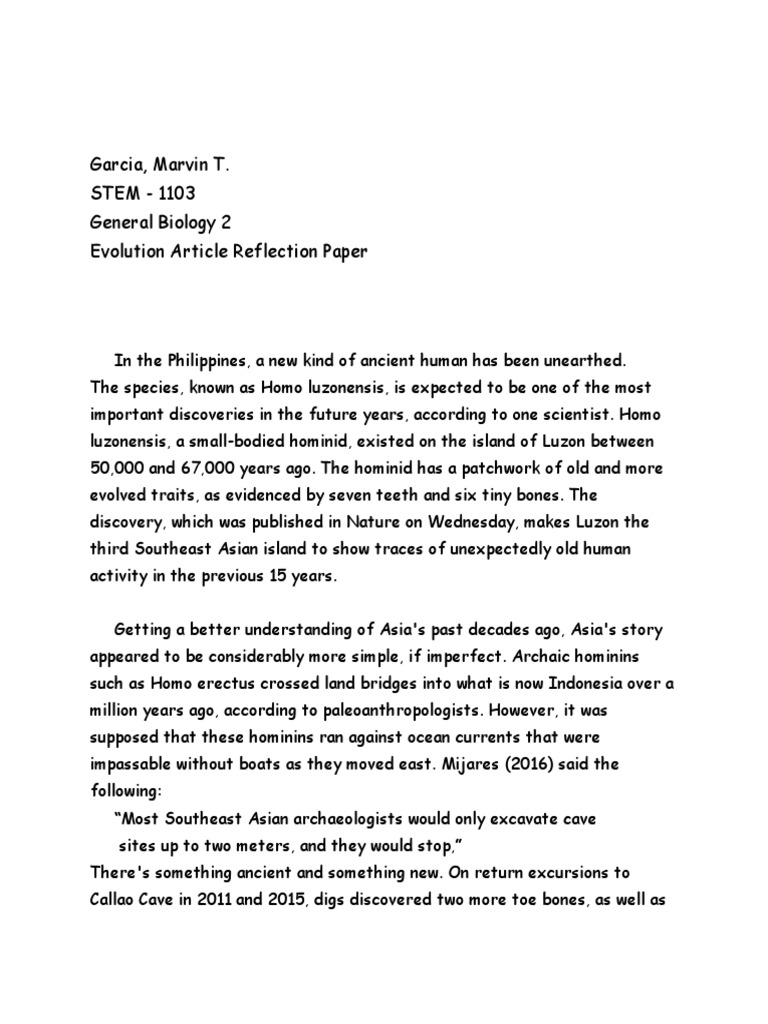 Discovery of Homo luzonensis in the Philippines | PDF ...