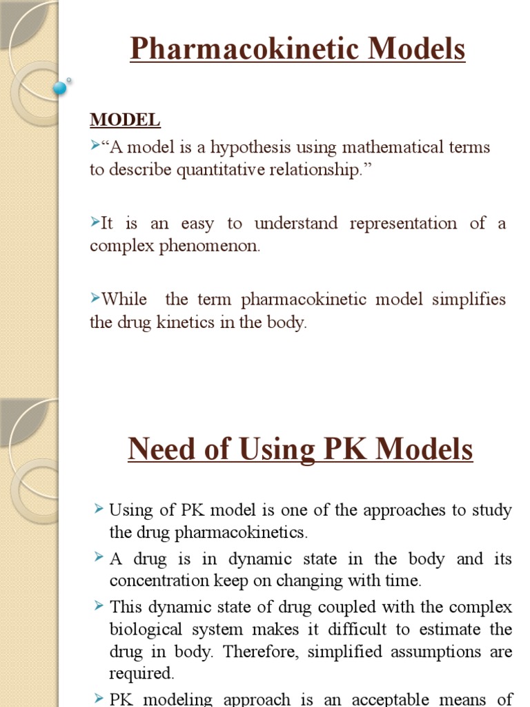 Pharmacokinetic Models | PDF | Pharmacokinetics | Hypothesis