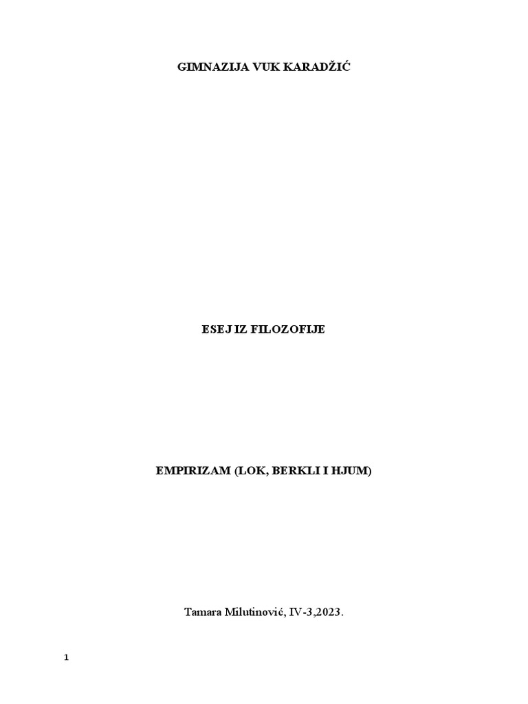 Empirizam (Lok, Berkli I Hjum) | PDF