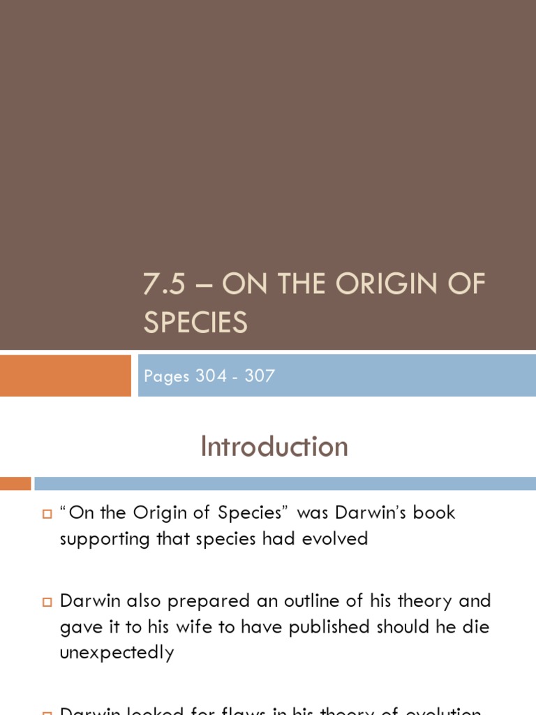 7.5 - On The Origin of Species | PDF | Natural Selection | On The ...