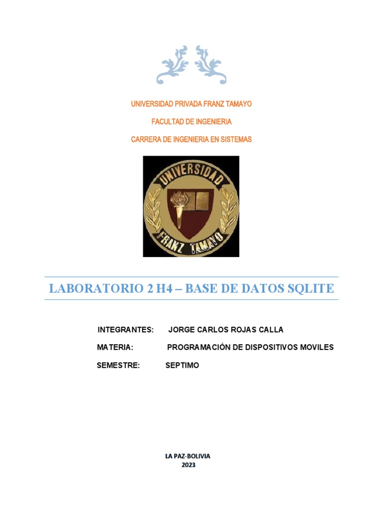 Laboratorio 2 H4 - Base de Datos SQLite - Kotlin - ROJAS JORGE | PDF | Android (sistema ...