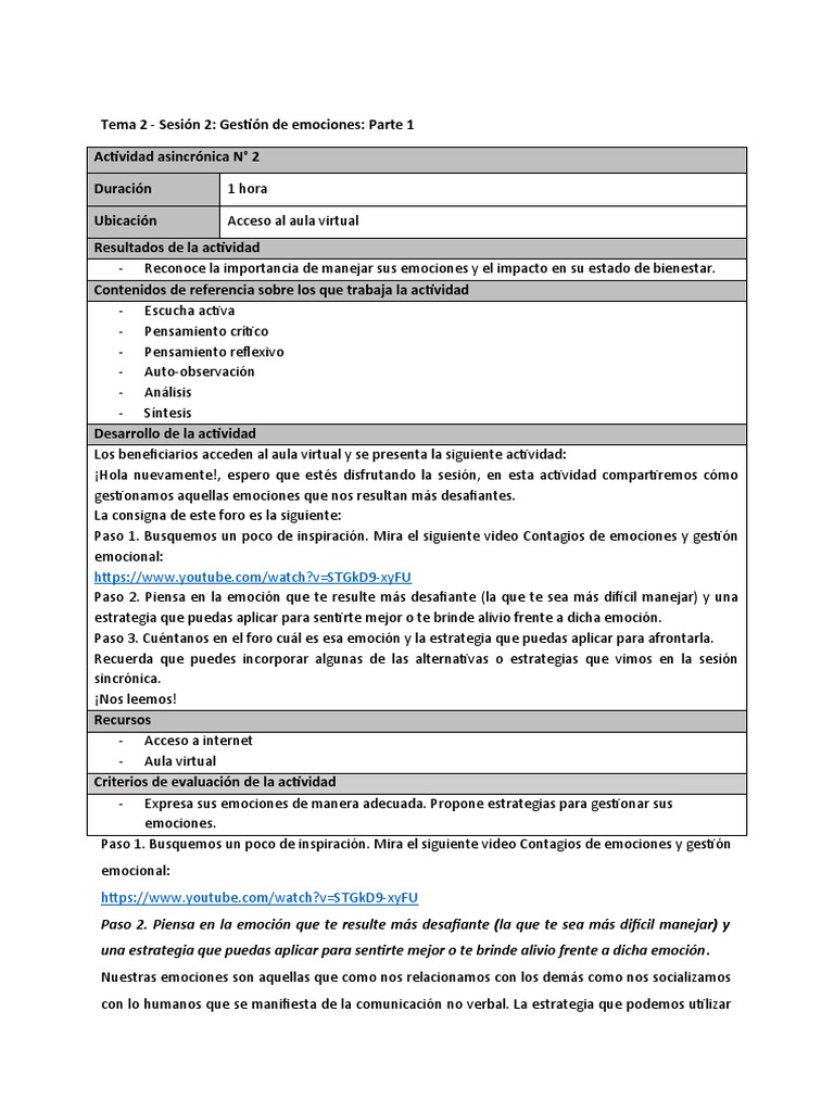 Actividad Asincrónica #2 | PDF | Las emociones | Conceptos psicologicos