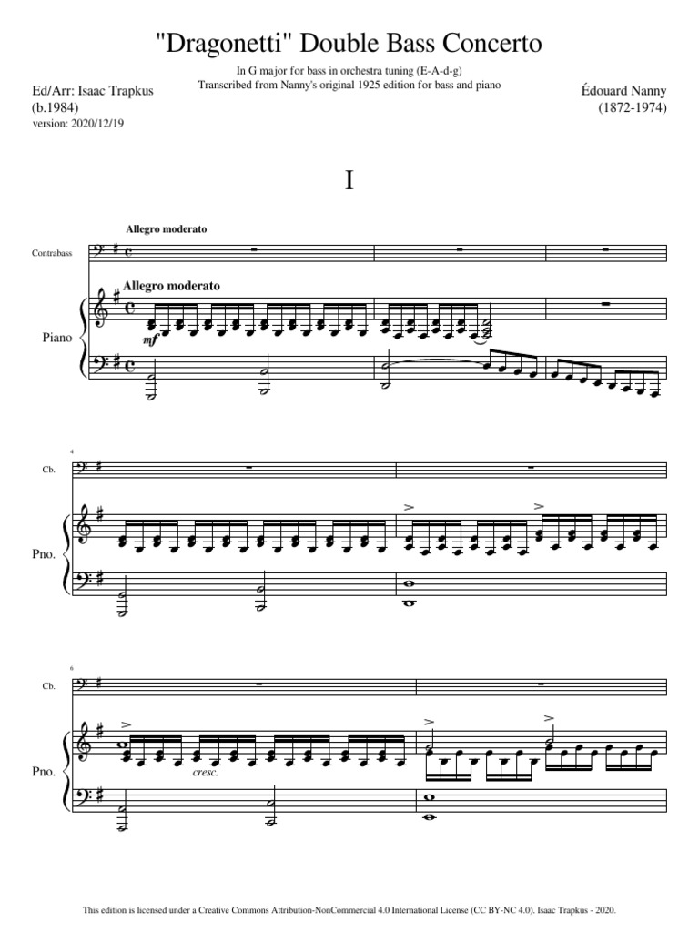 Dragonetti - Bass Piano Orchestra | PDF