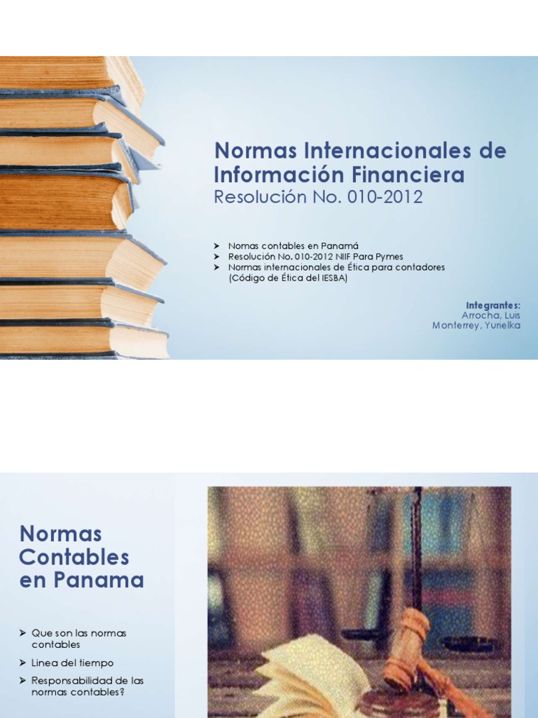 Resolusión 010-2012 NIFF NIAS NIC para Pymes PPT EN PDF | PDF | normas internacionales de ...