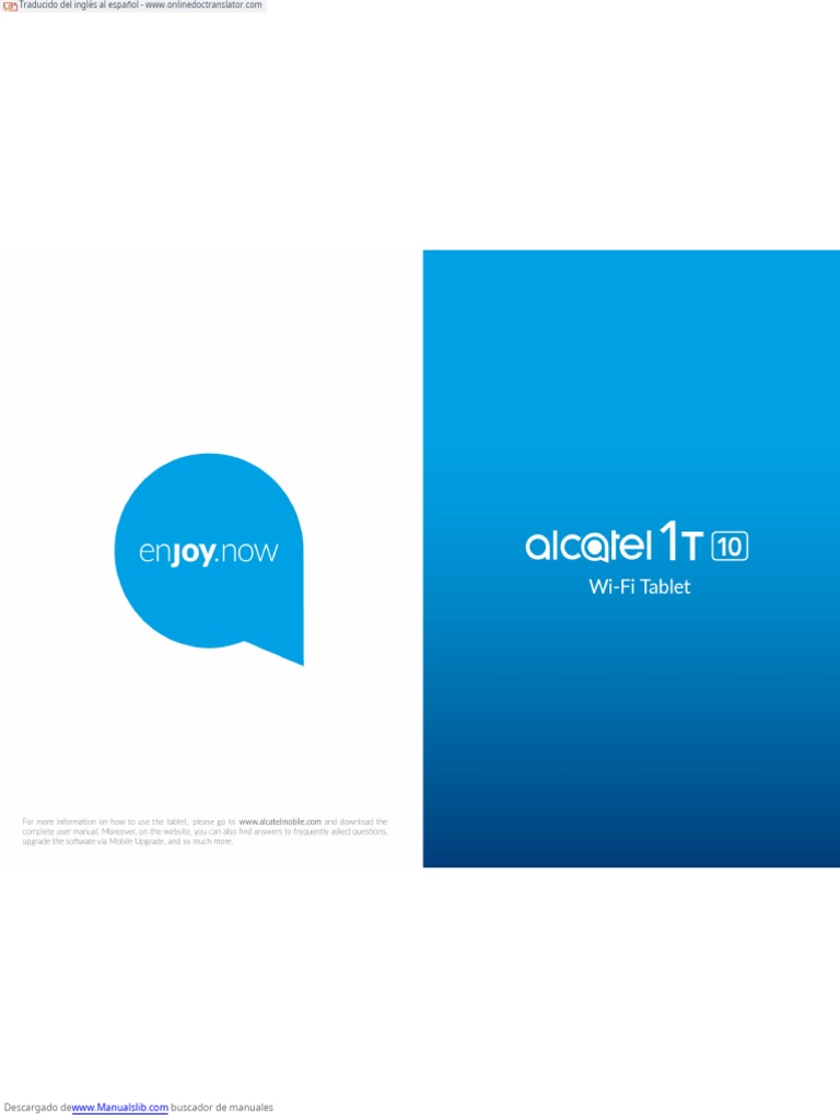 Manual de Usuario Tablet Alcatel IT10 ES | PDF | Radio | Wifi