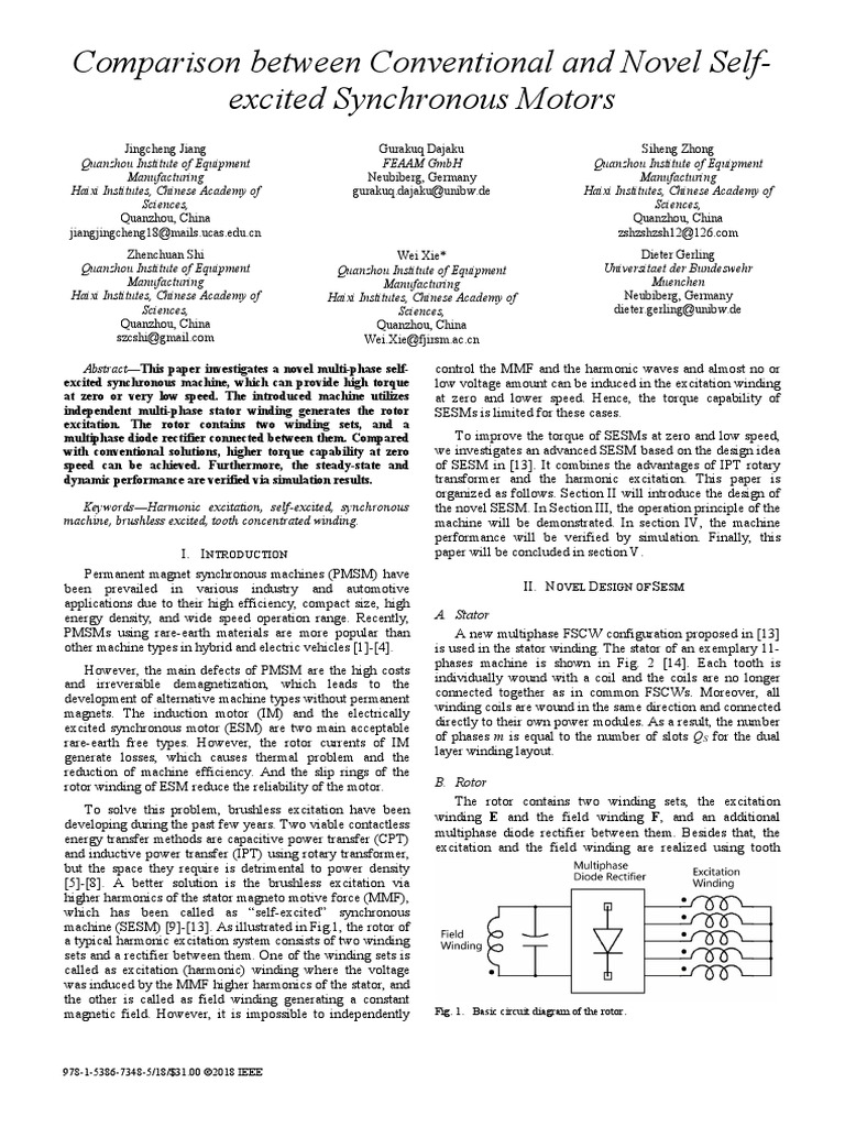 Comparison between Conventional and Novel Self-excited Synchronous ...