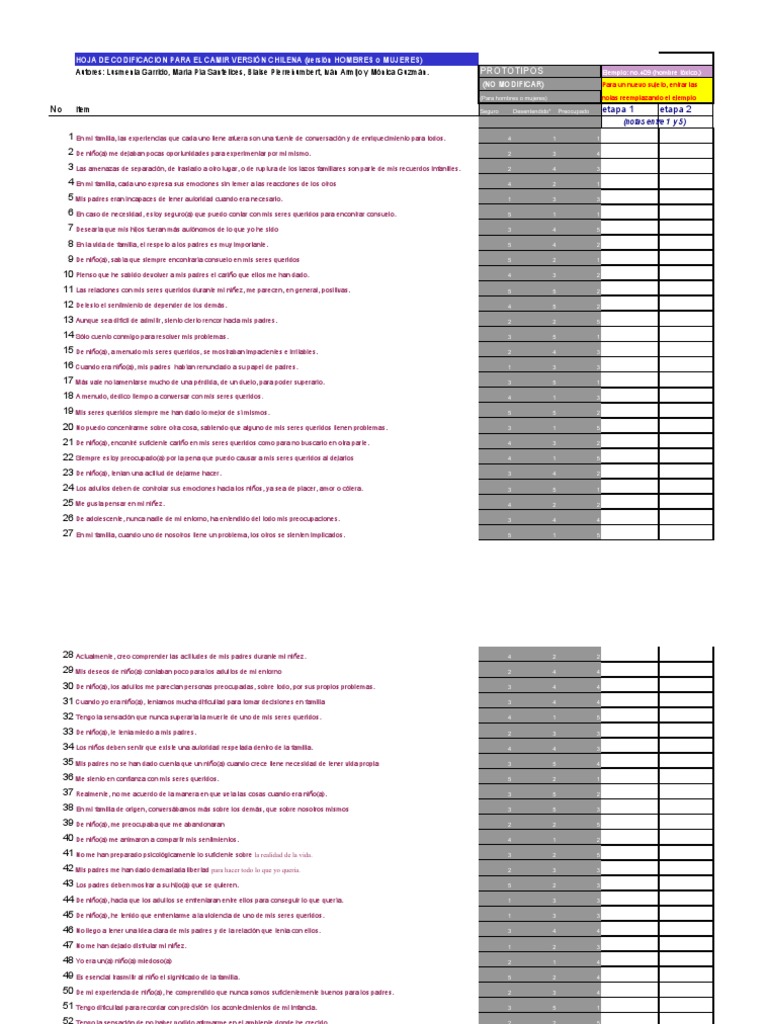 Plantilla de Correccion CAMIR - Versión - Completa - Chile | PDF