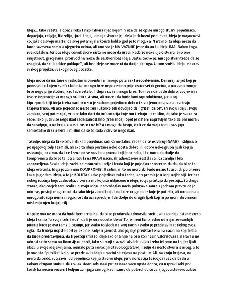 Ideja Esej - Zugic Petar | PDF