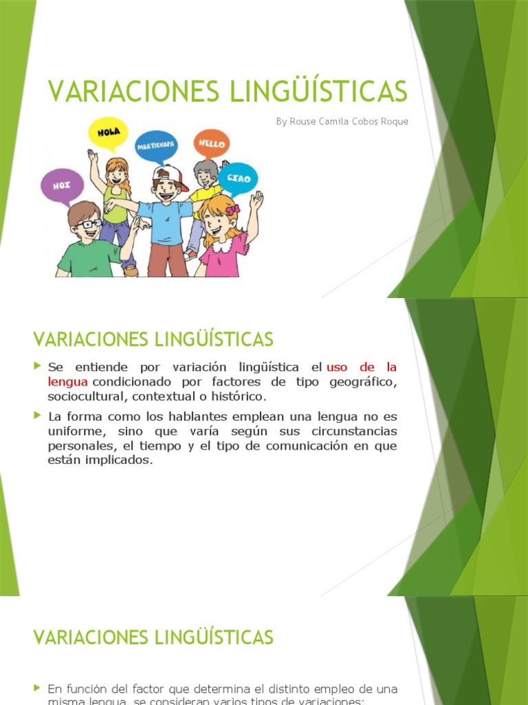 Variaciones Lingüísticas | PDF | Artes del Lenguaje y Comunicación