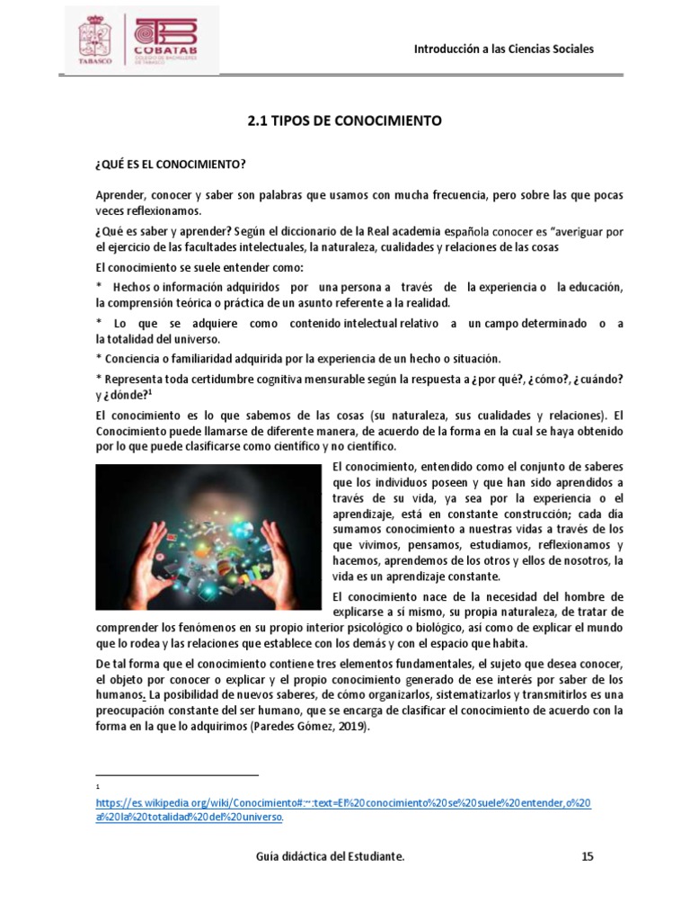Tipos de Conocimiento | PDF | Conocimiento | Método científico