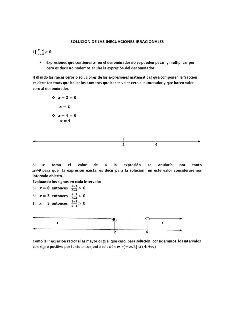 Inecuaciones Racionales Método de Sturm (Ejercicios) | PDF | Intervalo (Matemáticas ...