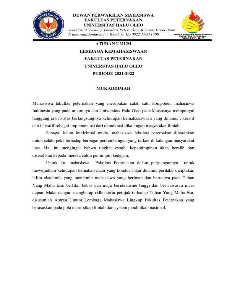 GBHO Aturan Umum. FPT.2021-2022 | PDF