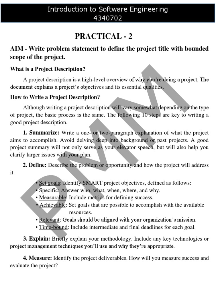 Practical 2 | PDF | Goal | Project Management