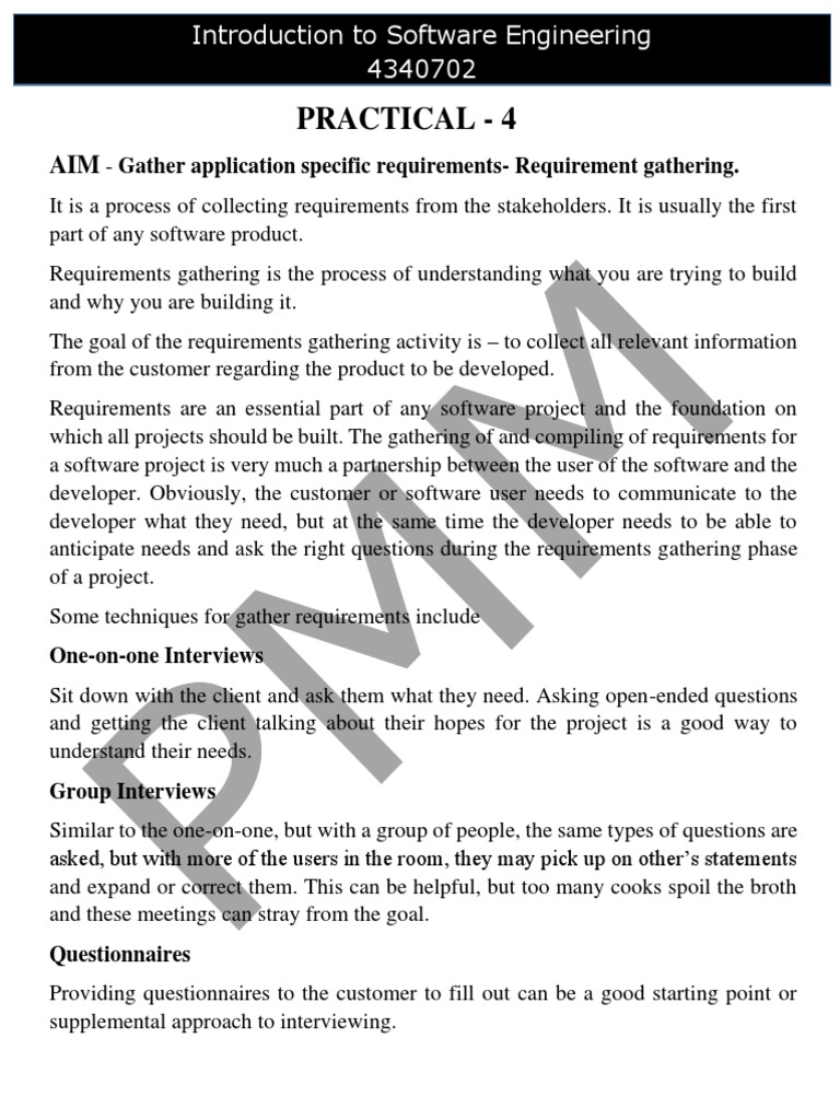 Practical 4 | PDF | Software | Questionnaire