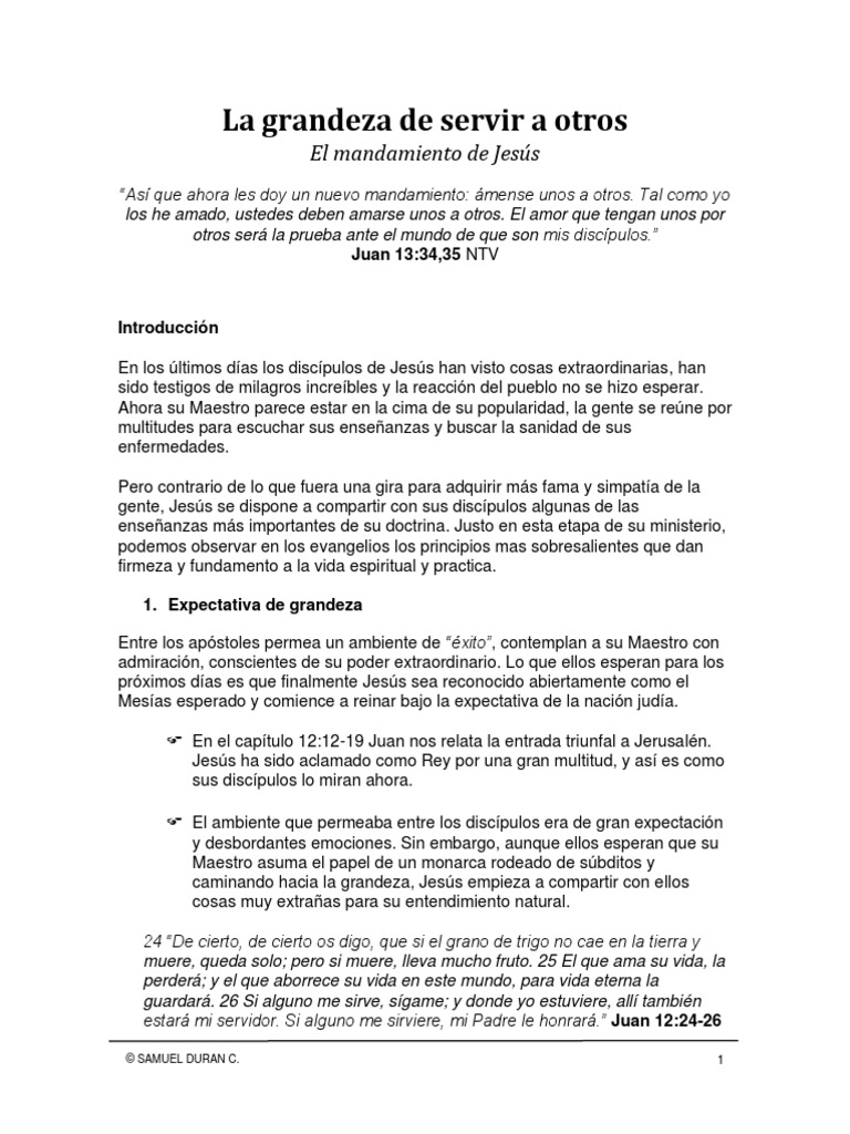 La Grandeza de Servir A Otros | PDF | Jesús | Juan el apóstol