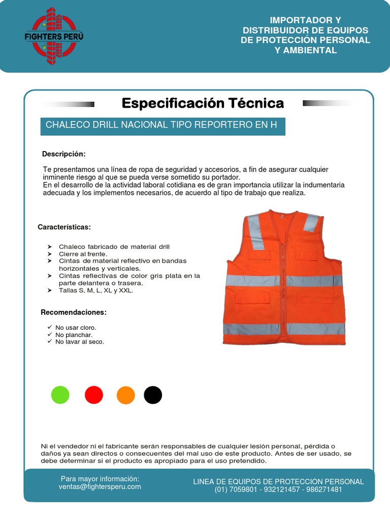 FT Chaleco Drill Nacional en H | PDF