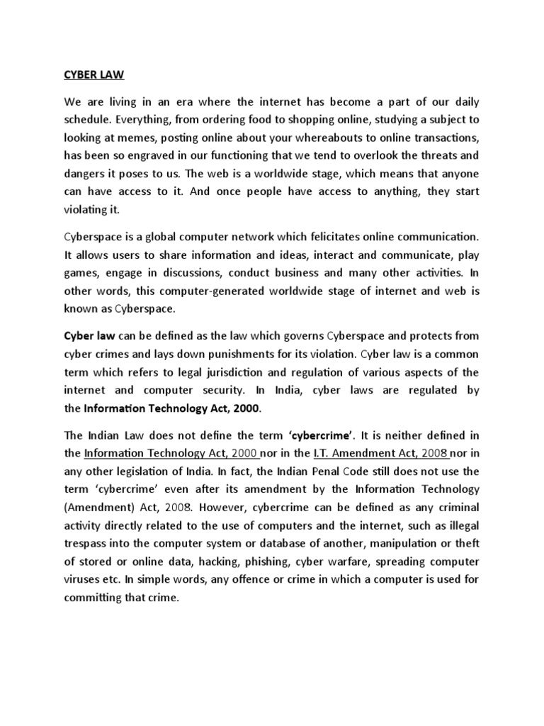 CYBER LAW Notes MBA | PDF | Security | Computer Security CYBER LAW Notes MBA | PDF | Security | Computer Security