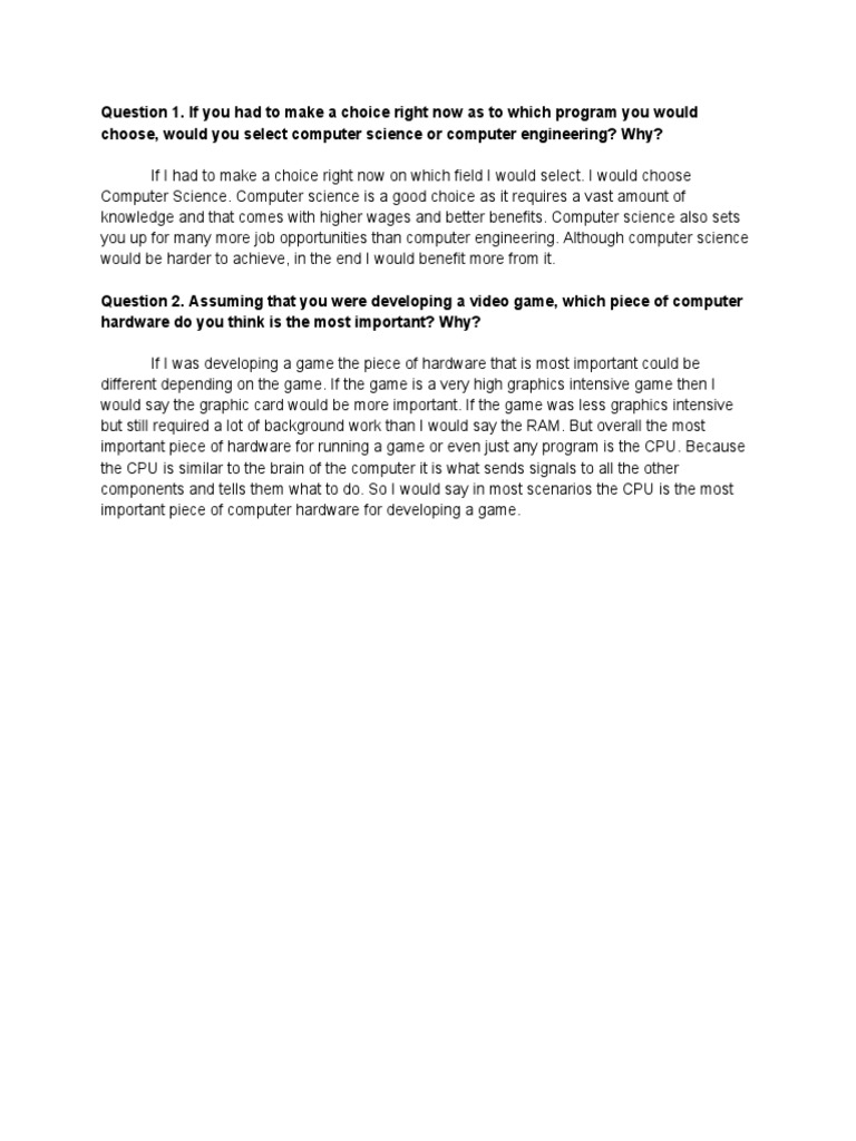 Introduction To Computer Science-Assignment | PDF