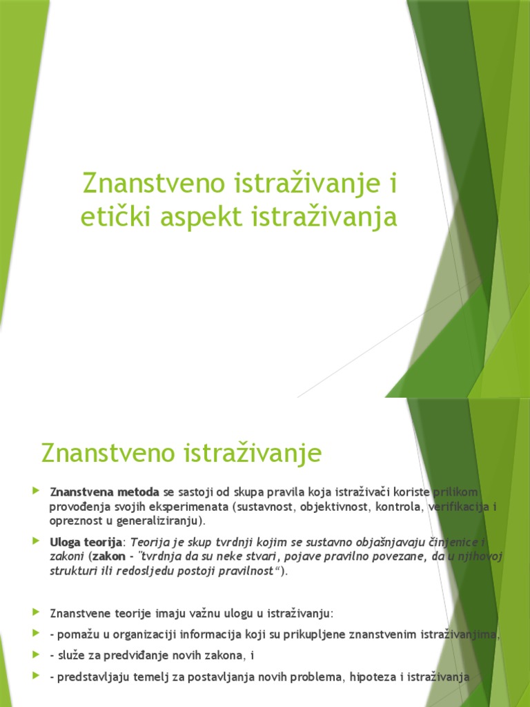 Znanstveno Istraživanje I Etički Aspekt Znanstvenog Istraživanja | PDF
