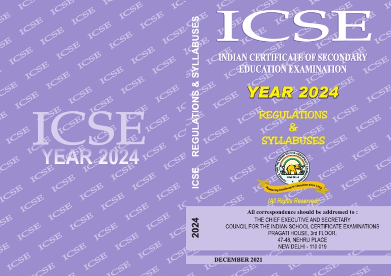 Icse Cover Page 2024 | PDF