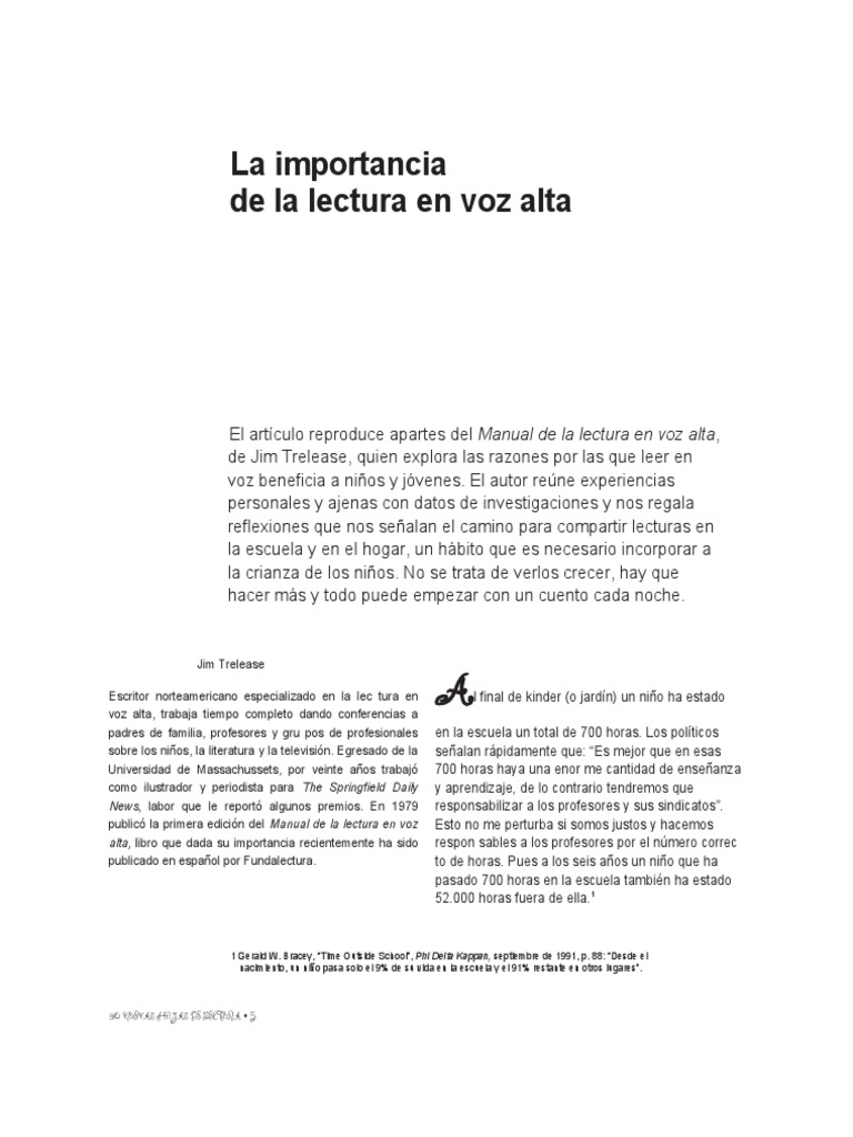 Importancia de la lectura en voz alta | PDF | Dr. Seuss | Cognición