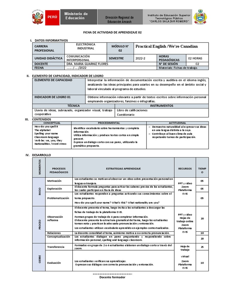 Ficha de Actividad de Aprendizaje 02 | PDF | Aprendizaje | Cognición