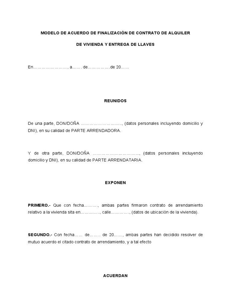 Modelo-de-Contrato-de-Rescision-de-alquiler-de-Vivienda-con-liquidacion ...