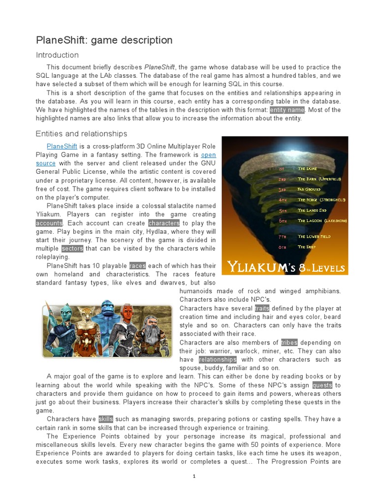 PlaneShift - Game Description | PDF | Software | Computing