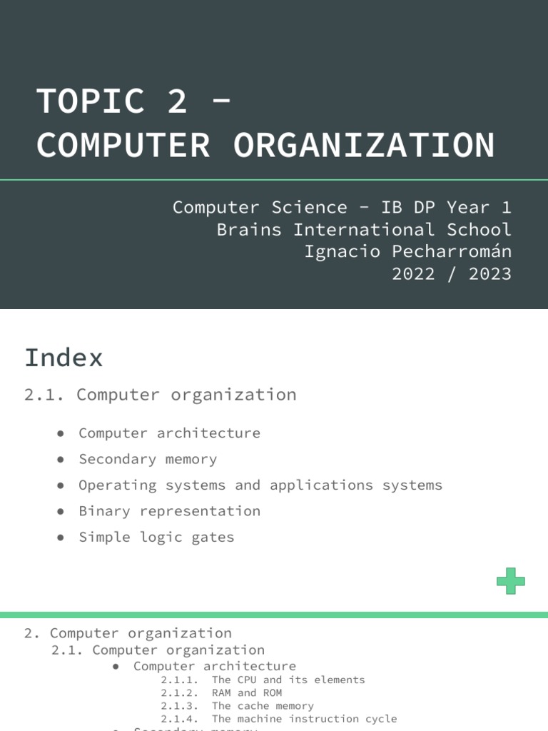 Topic 2 Computer Organization | PDF