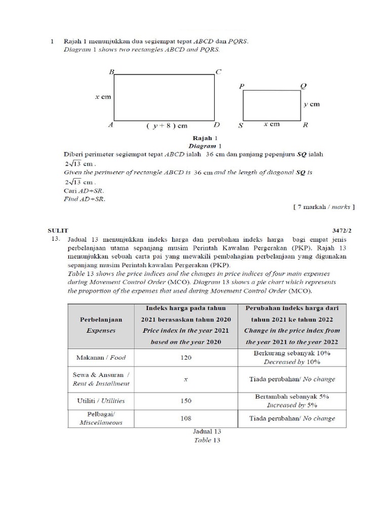 Ujian 1 - Bab 3 Bab 10 Matematik Tambahan Form 4 | PDF