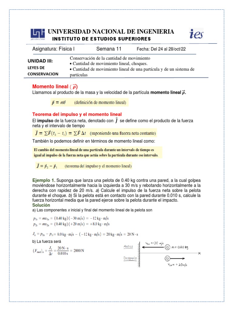 Semana 11.2. Conservación de La Cantidad de Movimiento. | PDF | Momento angular | Impulso