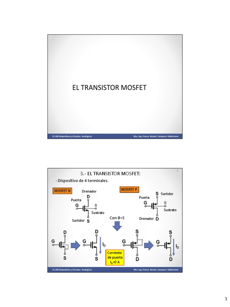 Funcionamiento del Transistor MOSFET | PDF | Mosfet | Transistor