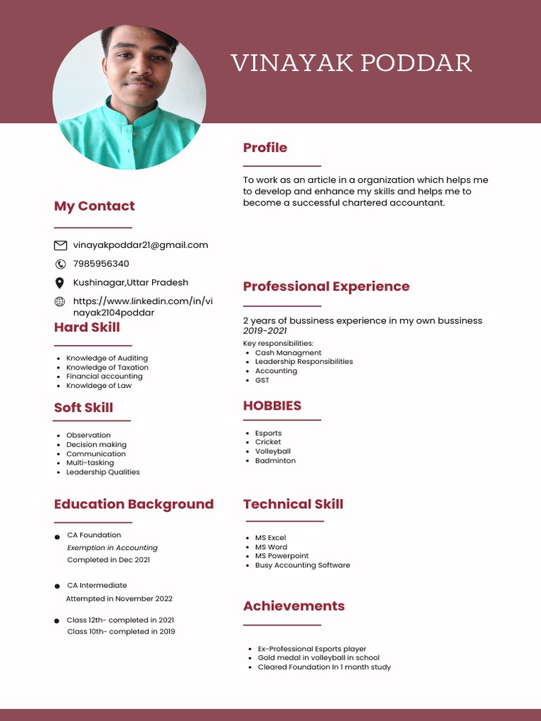 Aspiring CA with Diverse Skills | PDF