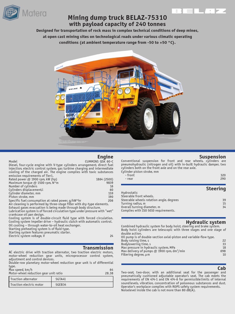 Belaz 75310 | Download Free PDF | Engines | Truck