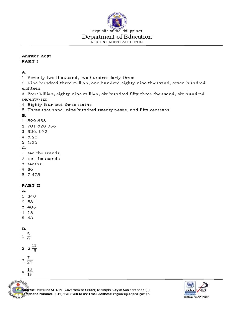 GRADE 7 PROJECT AN ASSESSMENT TOOL POST TEST Edited | PDF