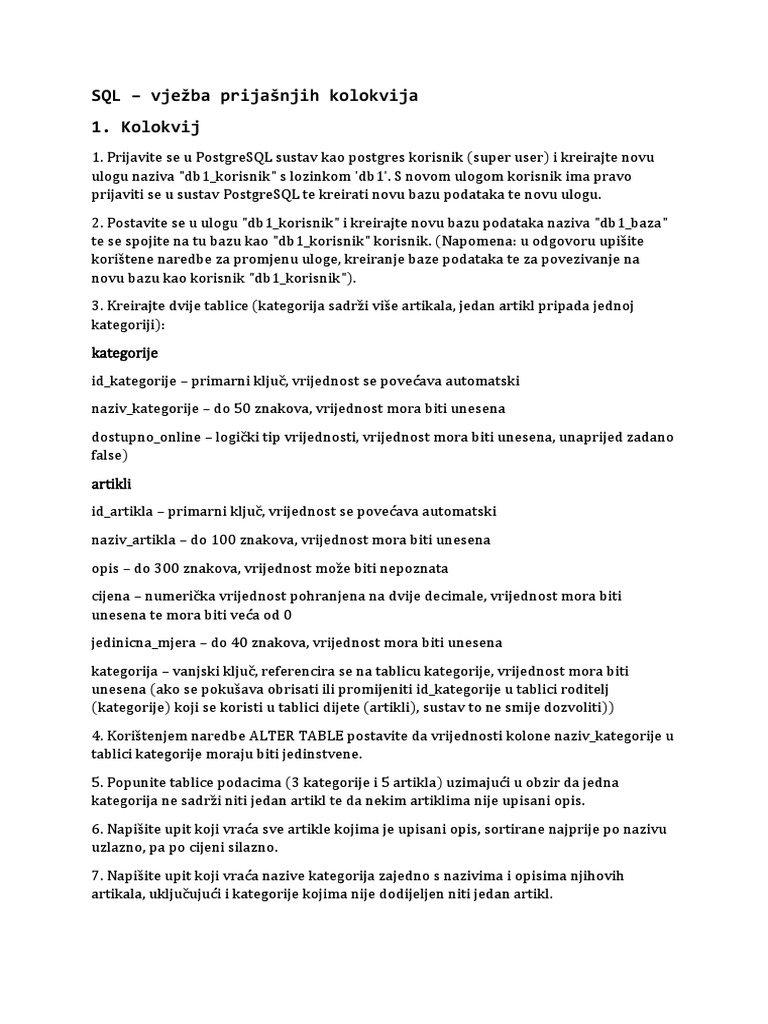 SQL Vjezba | PDF