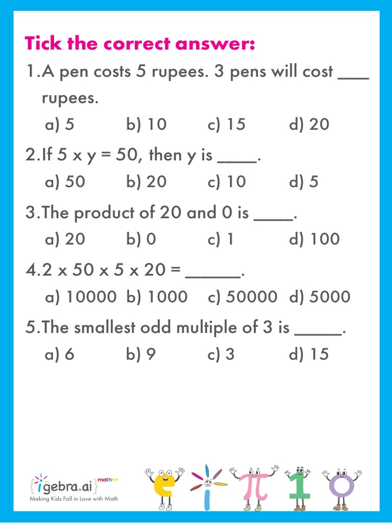 Maths Class 4 Holiday Homework | PDF | Mathematics