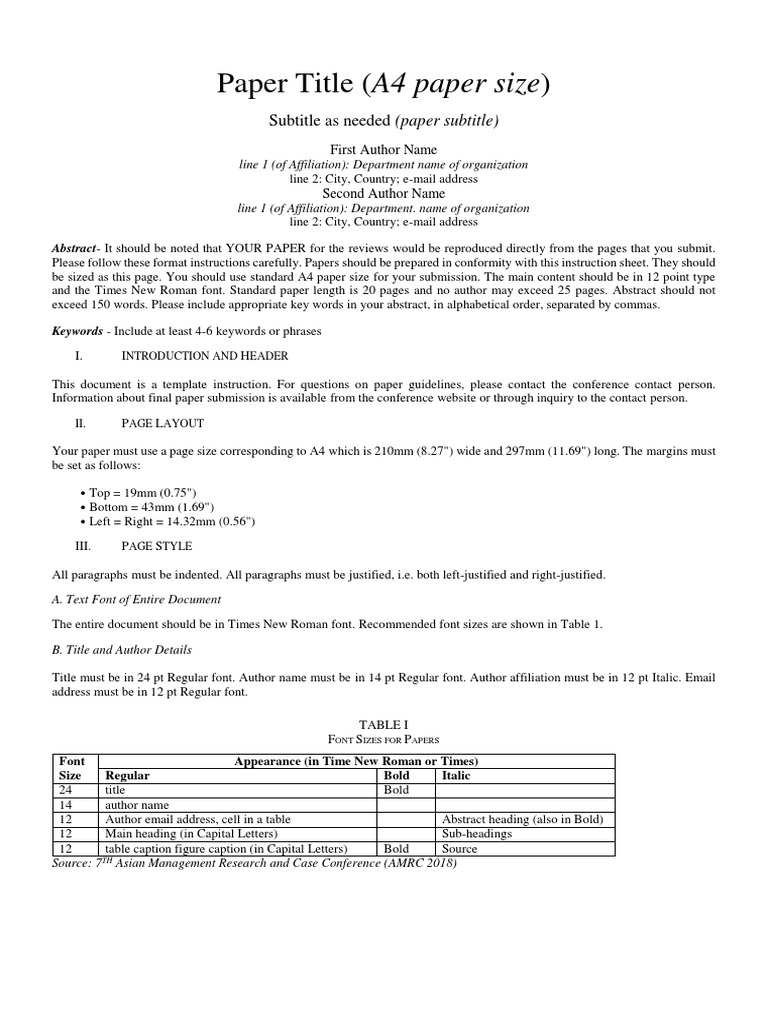Amrc Paper Formatting Reference | PDF
