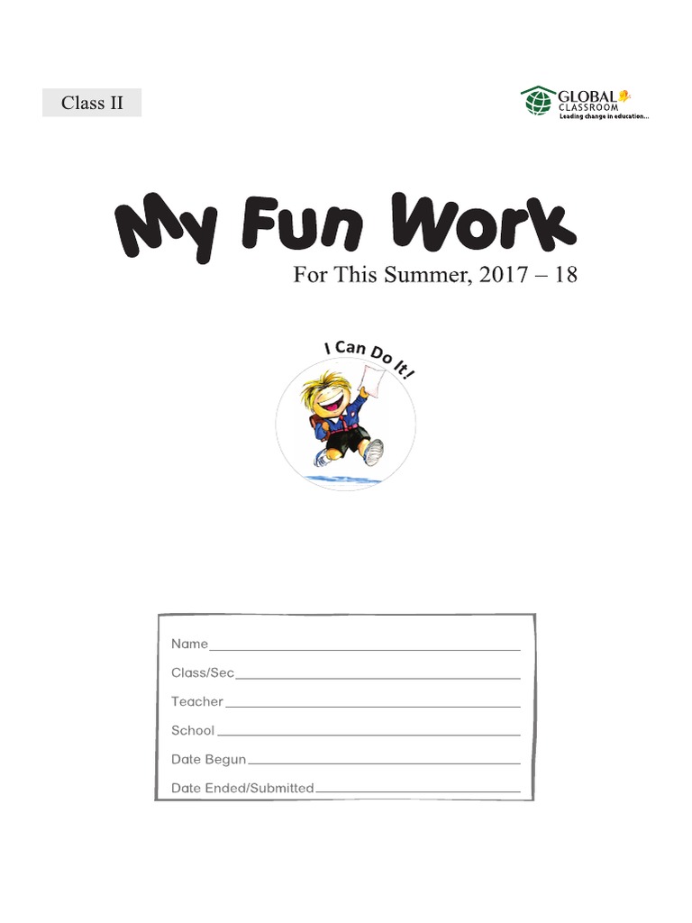 Class 2 Summer Holiday Homework English | PDF