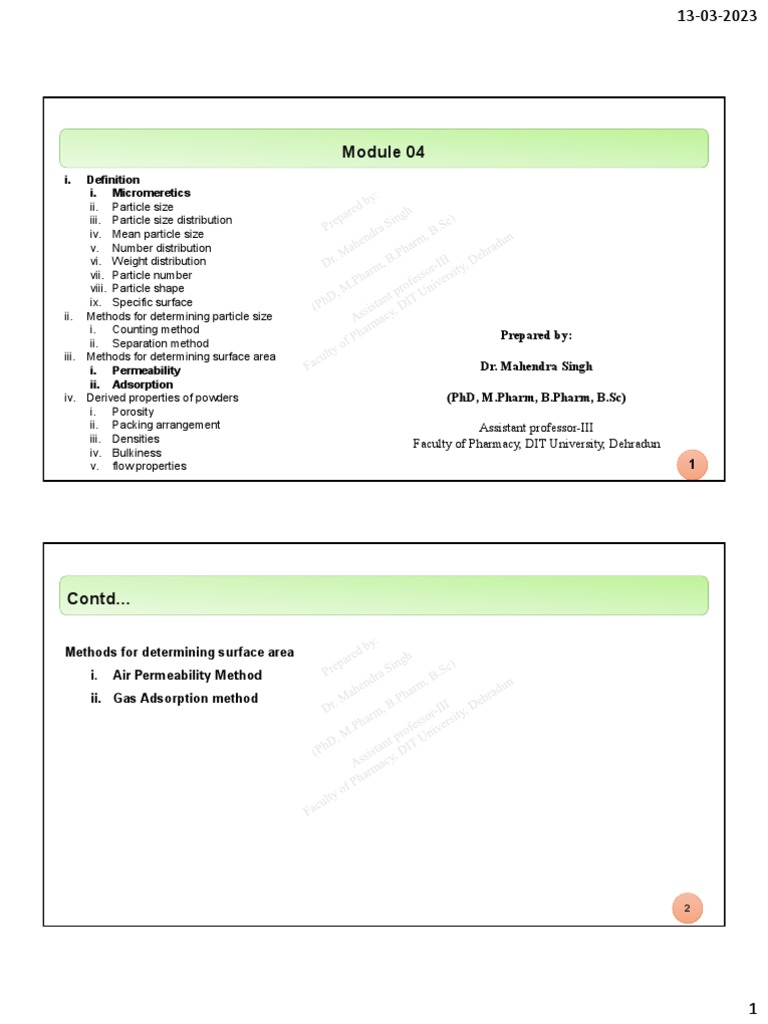 Module-4.3 LC - 32 Surface Area Determination | PDF