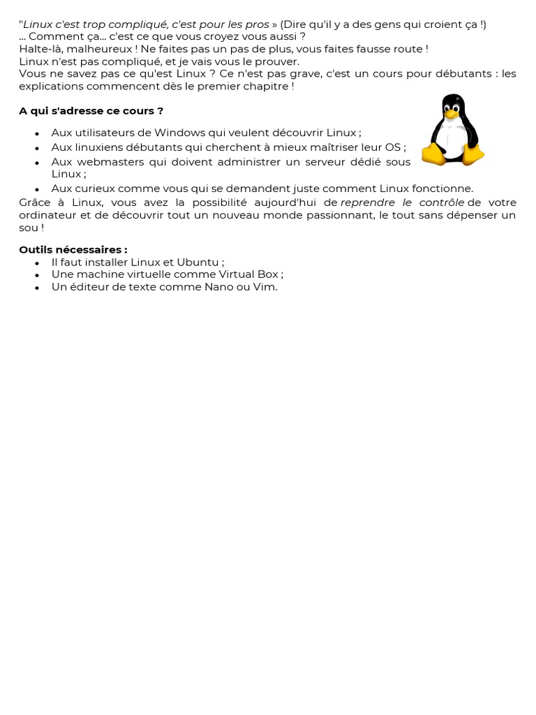 Introduction à Linux pour Débutants | PDF | Distribution Linux | Linux