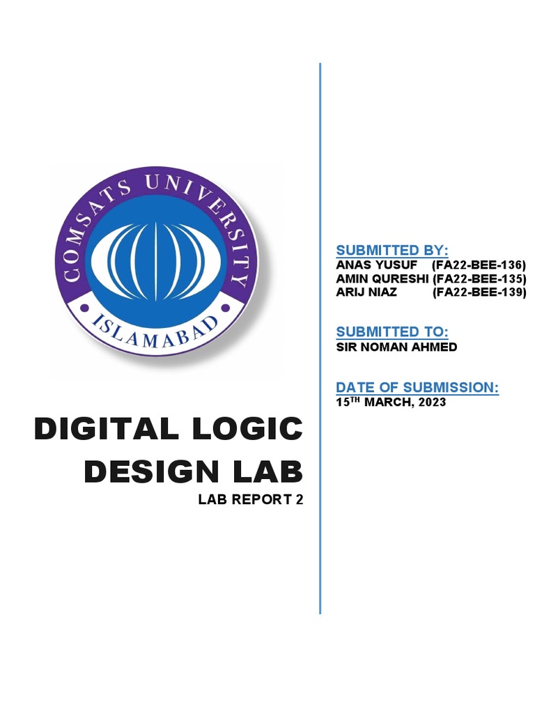 Lab Report DLD 2 | PDF | Logic Gate | Electronic Circuits