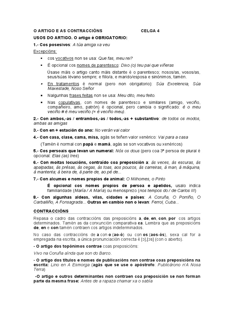 Artigo e Contraccións-2 Forma | PDF