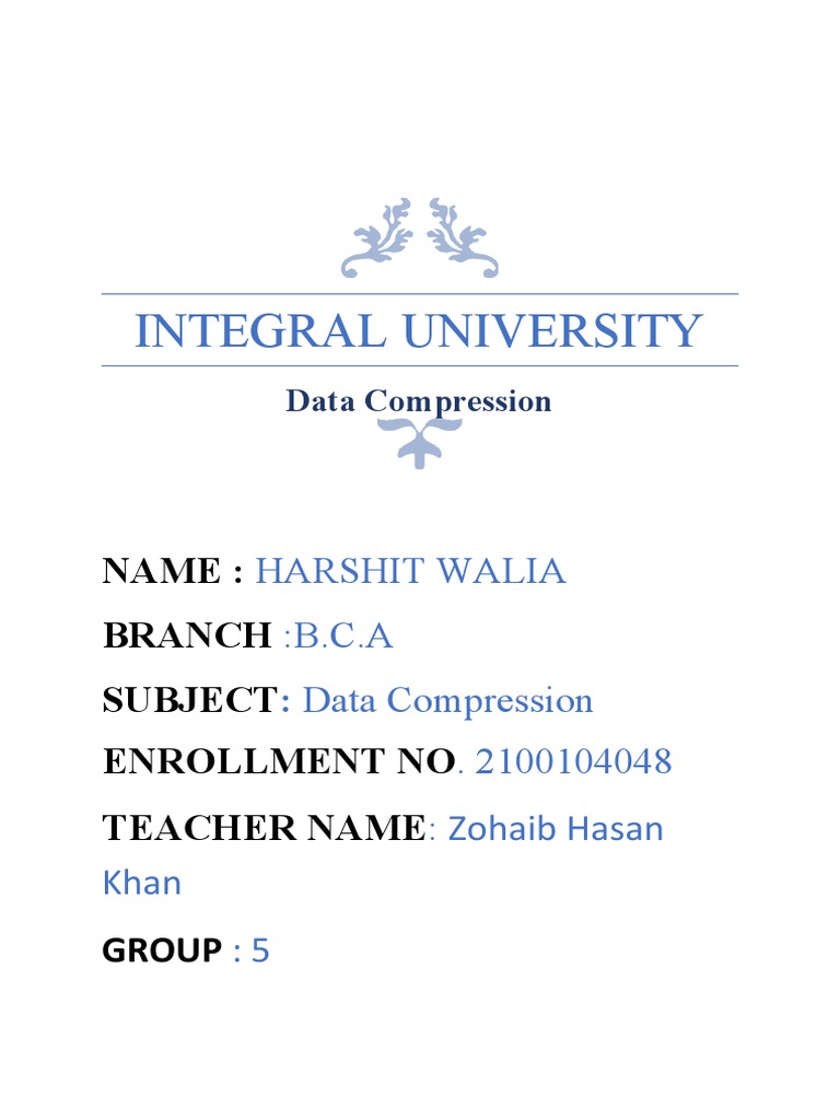 Assignment 1 Pdf Data Compression Code 