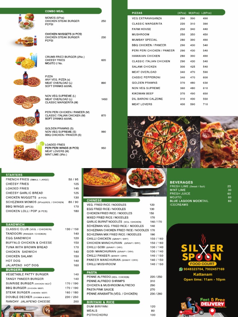 Silver Spoon Menu May2023 | PDF | Hamburgers | Asian Cuisine