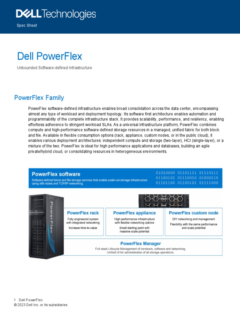 Dell PowerFlex Specification Datasheet | PDF | Cloud Computing | File System
