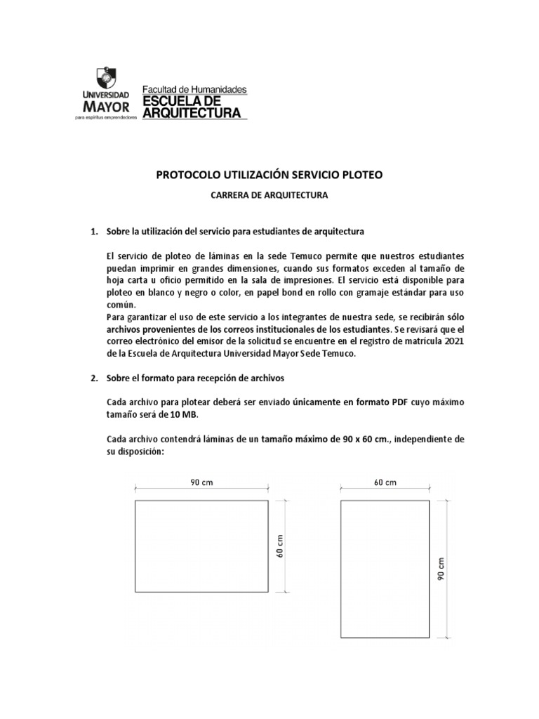 Protocolo Servicio Ploteo Arquitectura Tco_2021 | PDF